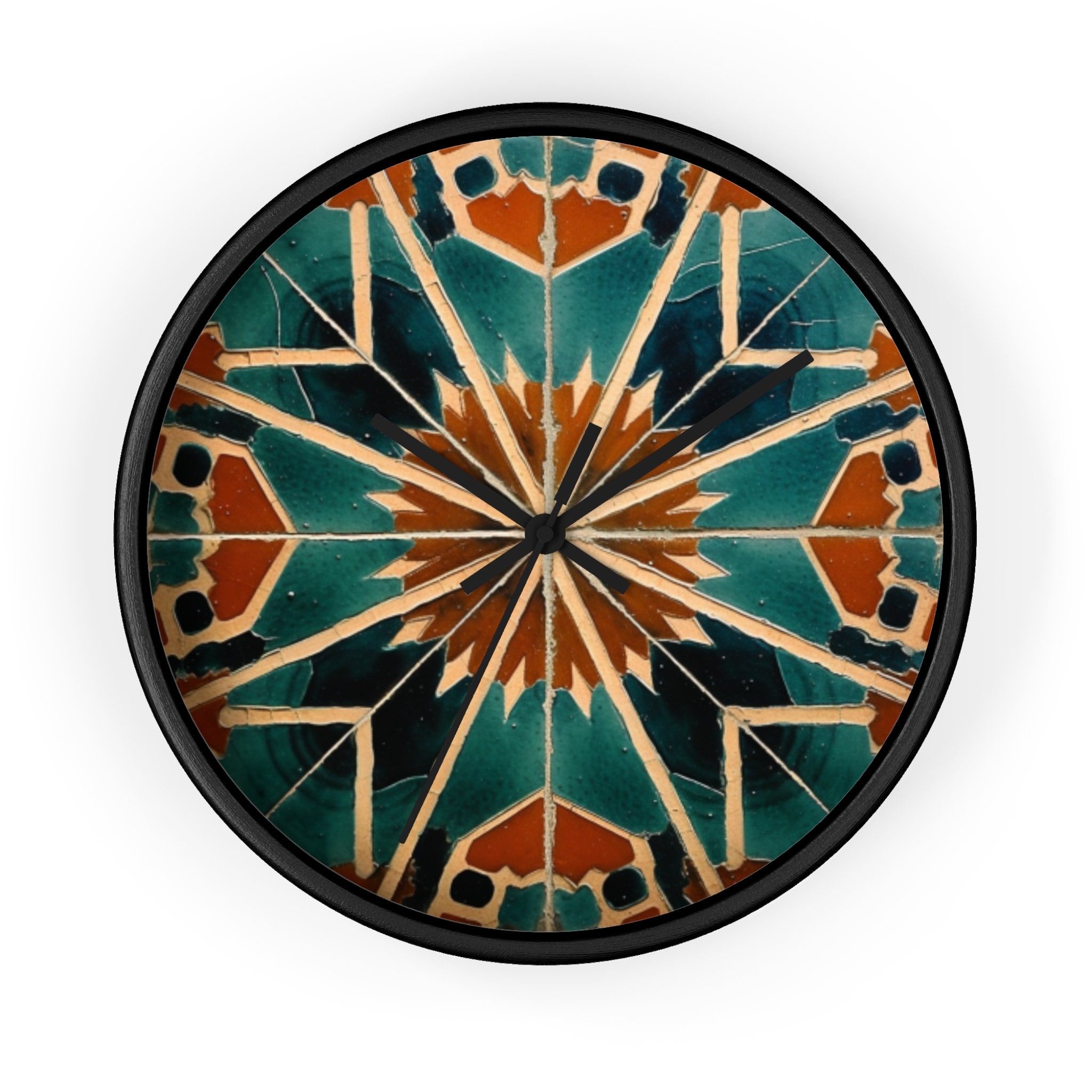 Zellige Tile Wall Clock, 10-inch Clock, Moroccan Zellige Tile, Moroccan ...