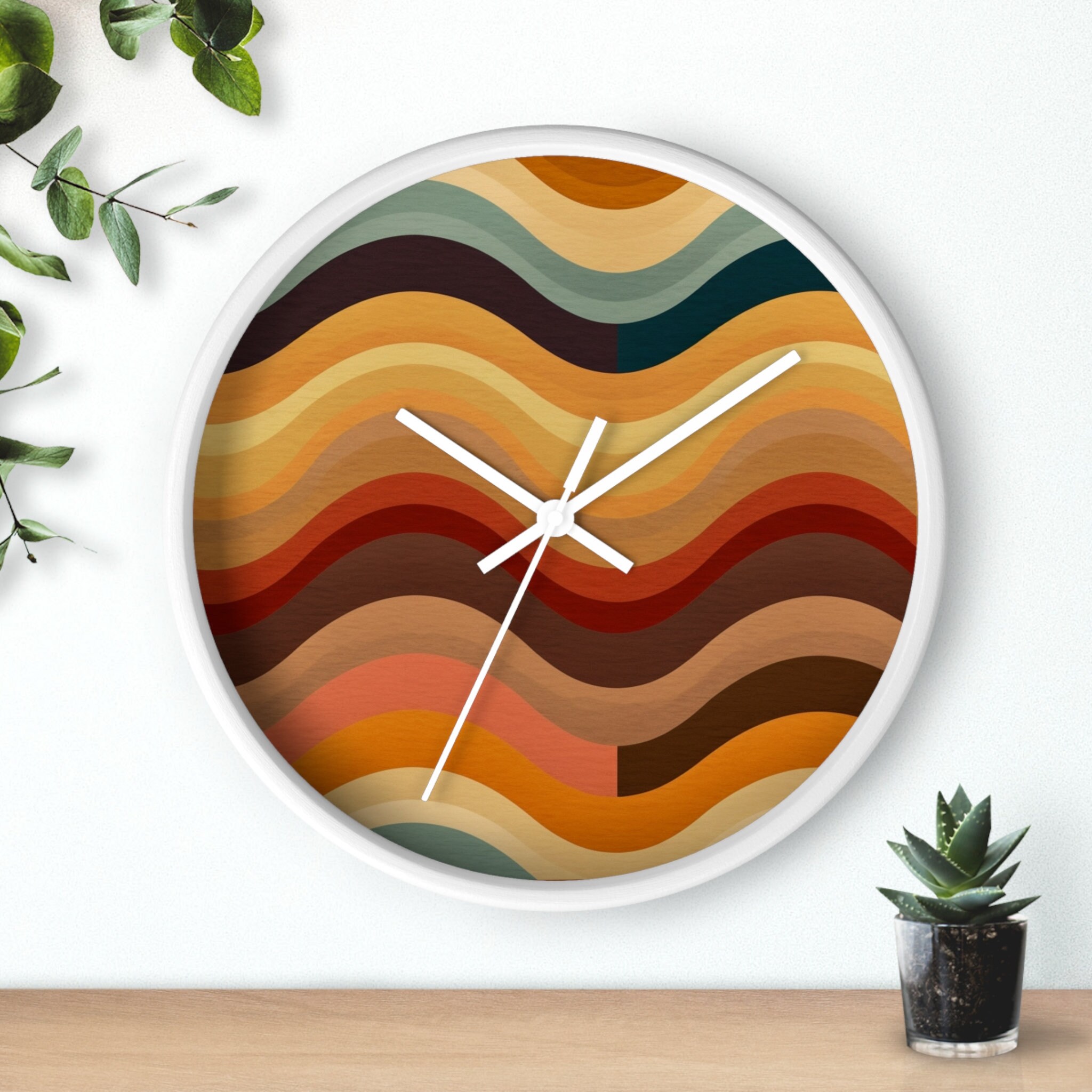 Boho Pattern Wall Clock, Boho Wall Clock, Boho Pattern, Bohemian Wall ...