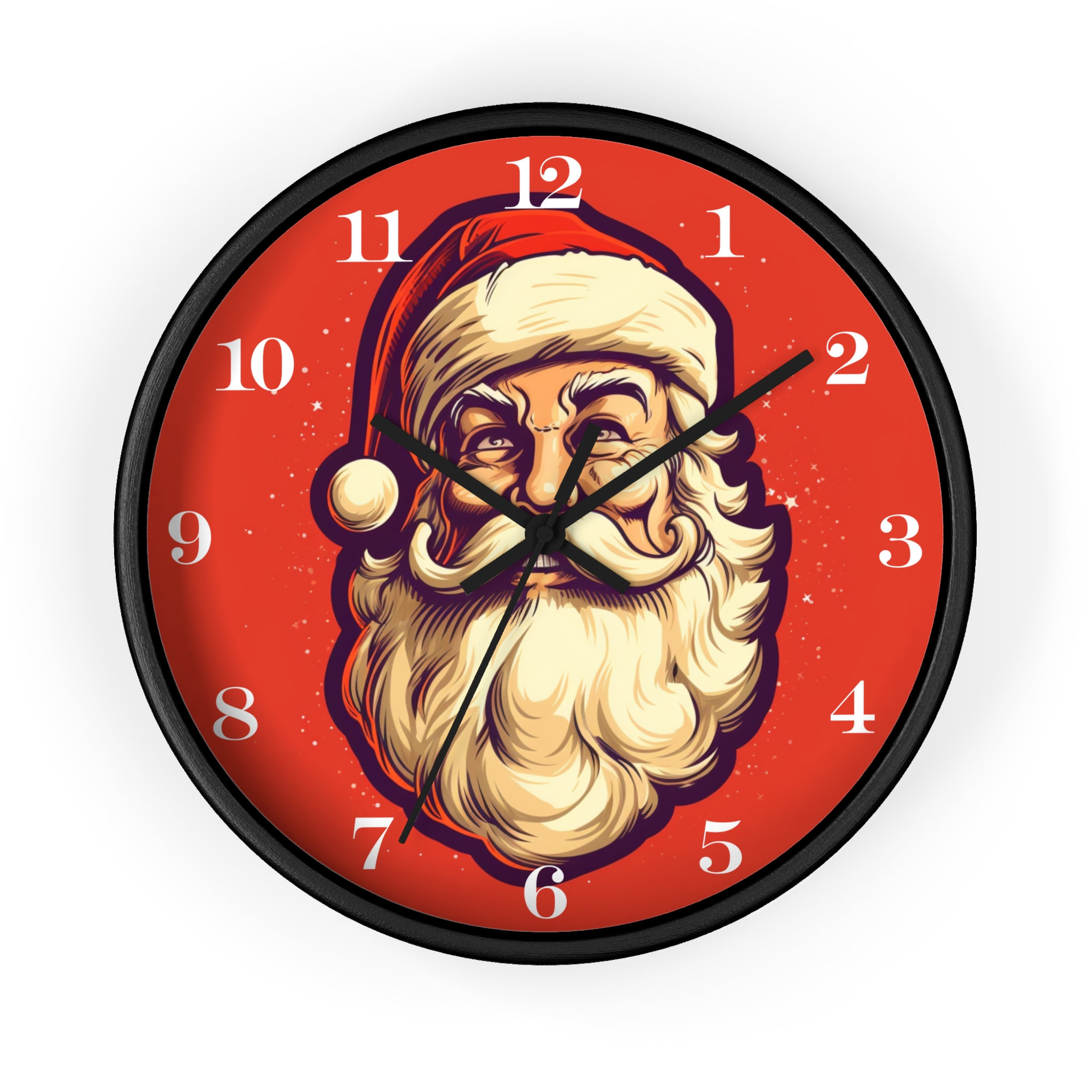 Santa Wall Clock, 10-inch Clock, Santa Clock, Christmas Clock ...