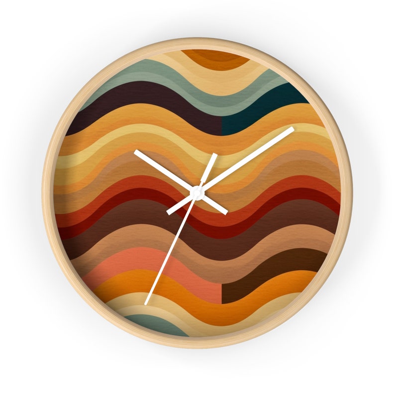 Boho Pattern Wall Clock, Boho Wall Clock, Boho Pattern, Bohemian Wall ...