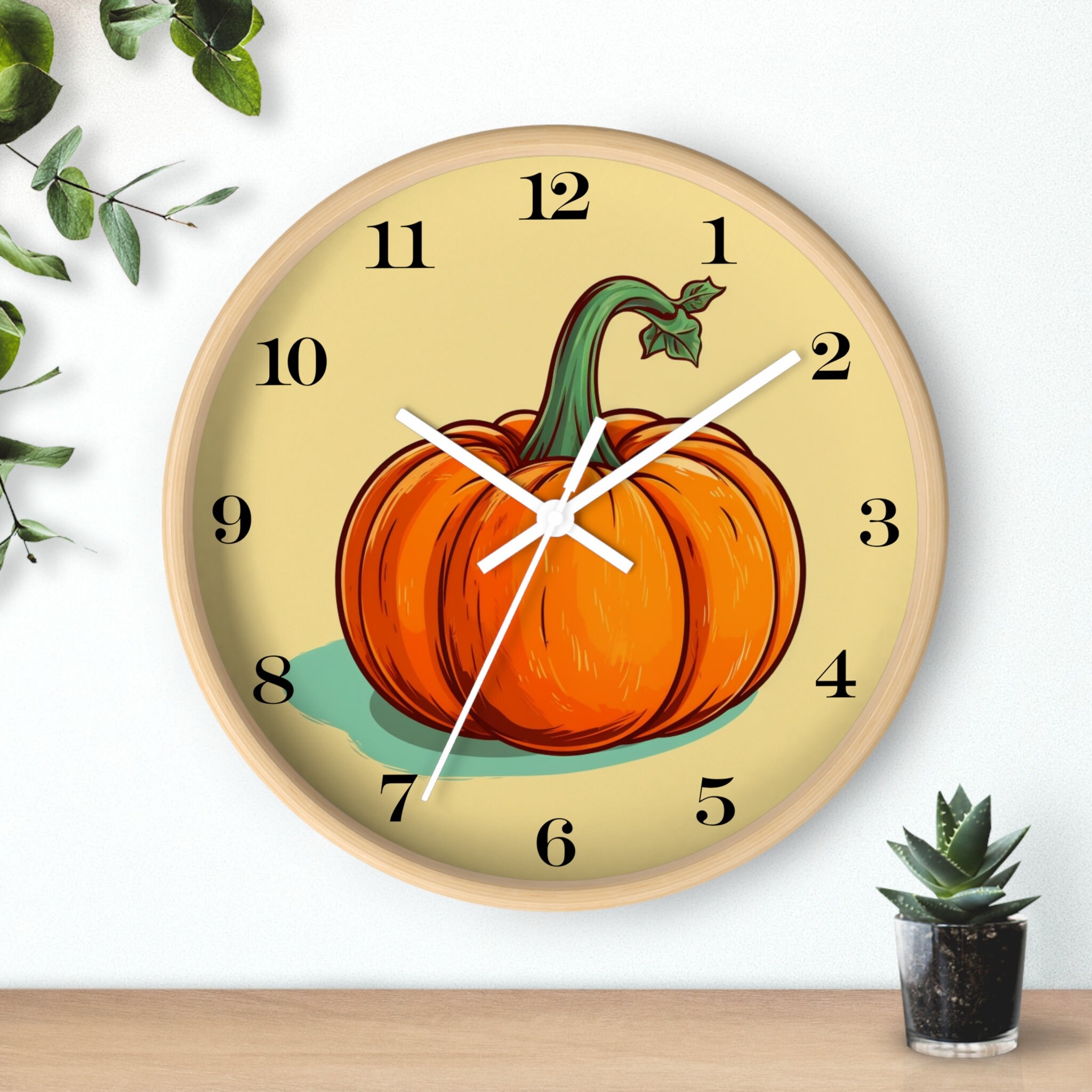 Pumpkin Wall Clock, 10-inch Clock, Thanksgiving Clock sold by Janella ...