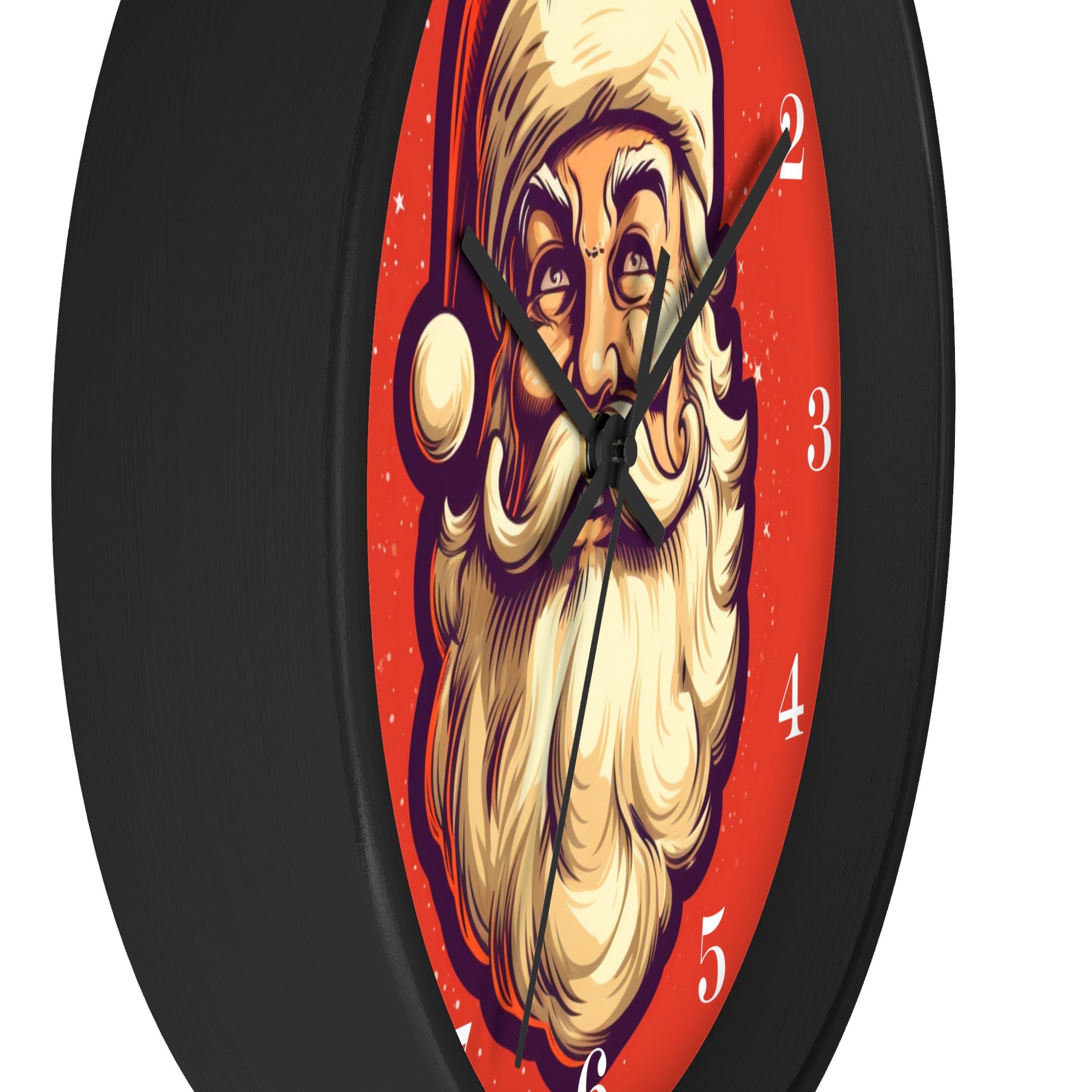 Santa Wall Clock, 10-inch Clock, Santa Clock, Christmas Clock ...