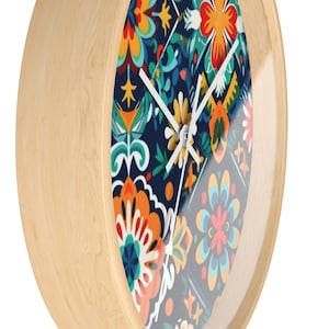 Mexican Tile Clock, 10-inch Wall Clock, Mexican Heritage Clock, Mexican ...