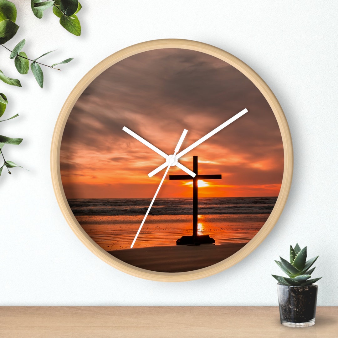 Cross Wall Clock, 10-inch Clock, Cross Clock, Christian Clock, Easter ...