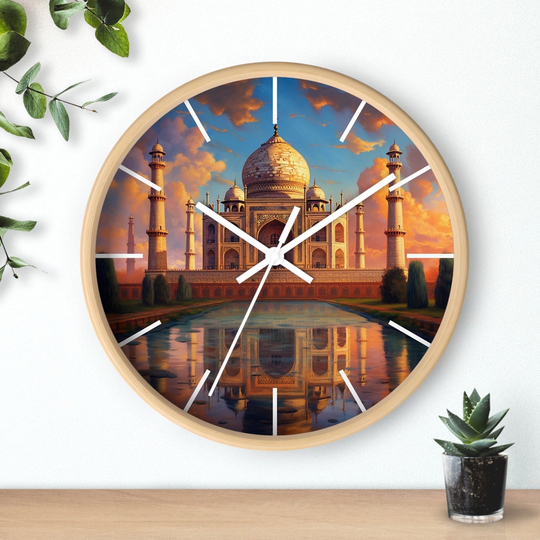 Taj Mahal Wall Clock, Unique Wall Clock, Office Wall Clock, Quiet Wall ...