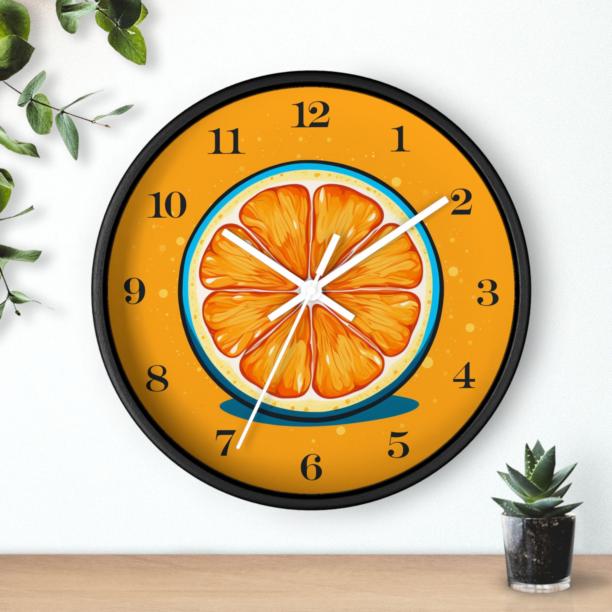 Orange Slice Wall Clock, Orange Clock, Orange Slice, Citrus Décor ...