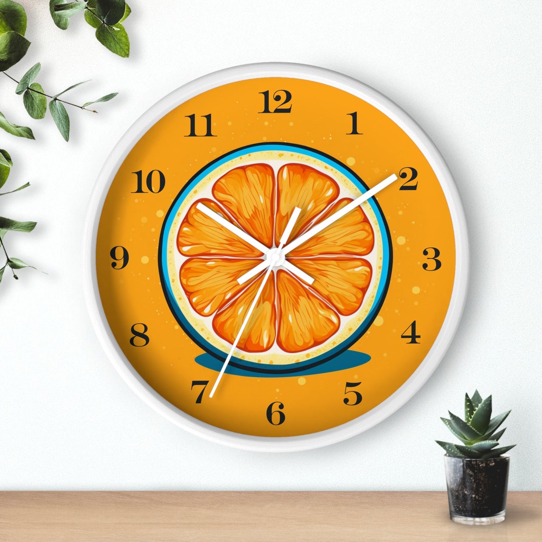 Orange Slice Wall Clock, Orange Clock, Orange Slice, Citrus Décor ...