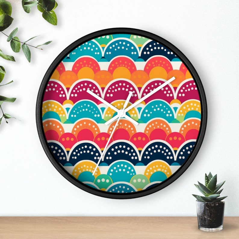 Boho Pattern Wall Clock, Boho Wall Clock, Boho Pattern, Bohemian Wall ...