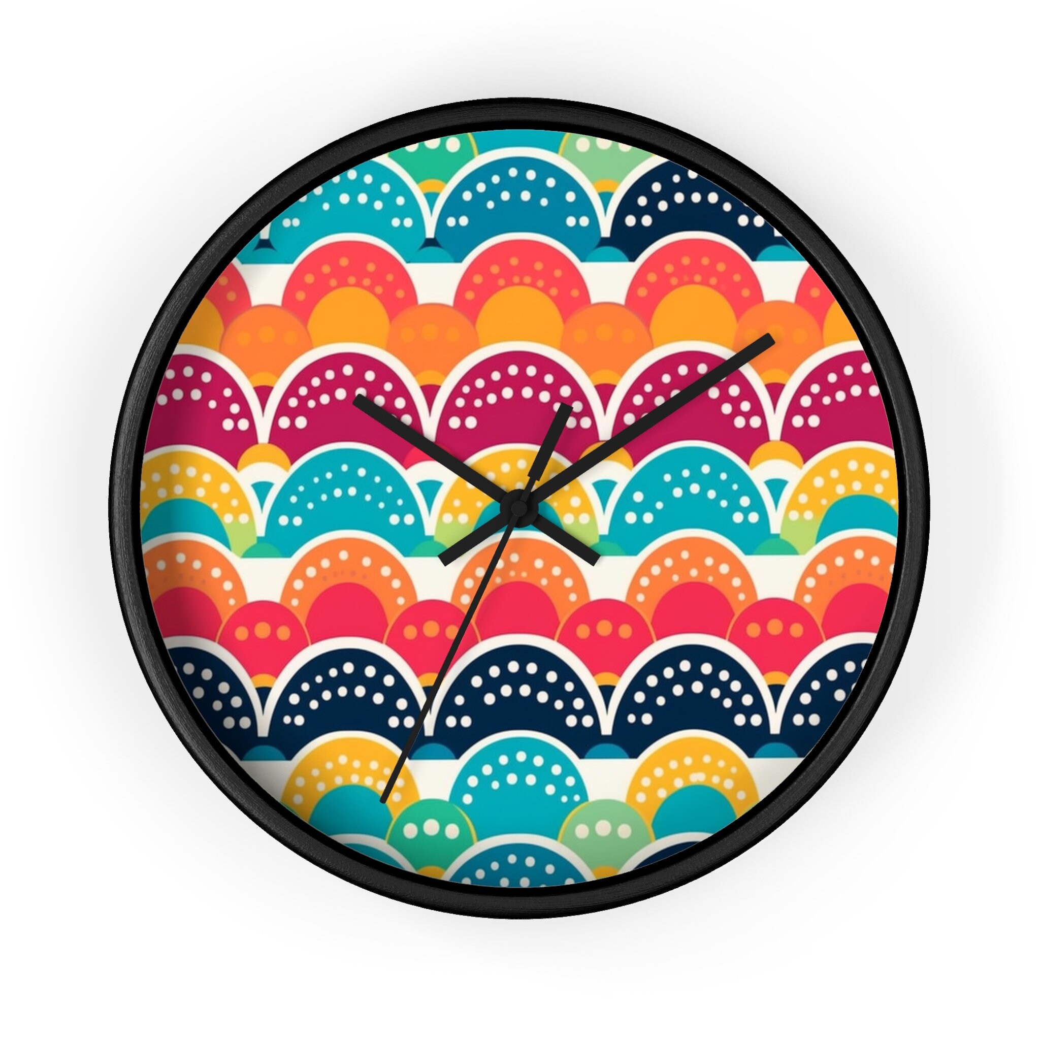 Boho Pattern Wall Clock, Boho Wall Clock, Boho Pattern, Bohemian Wall ...
