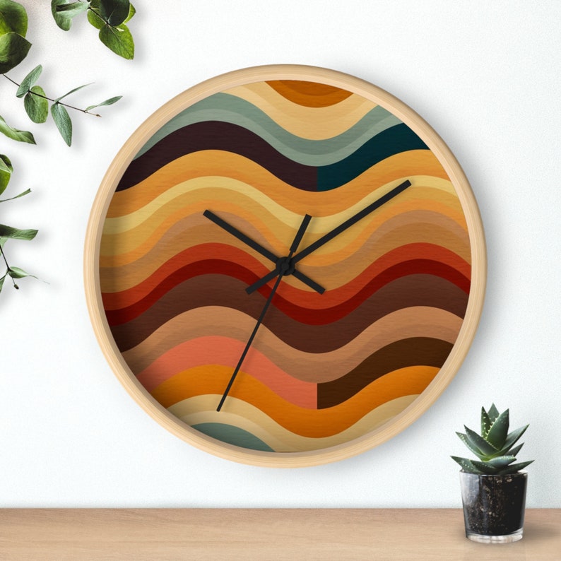 Boho Pattern Wall Clock, Boho Wall Clock, Boho Pattern, Bohemian Wall ...