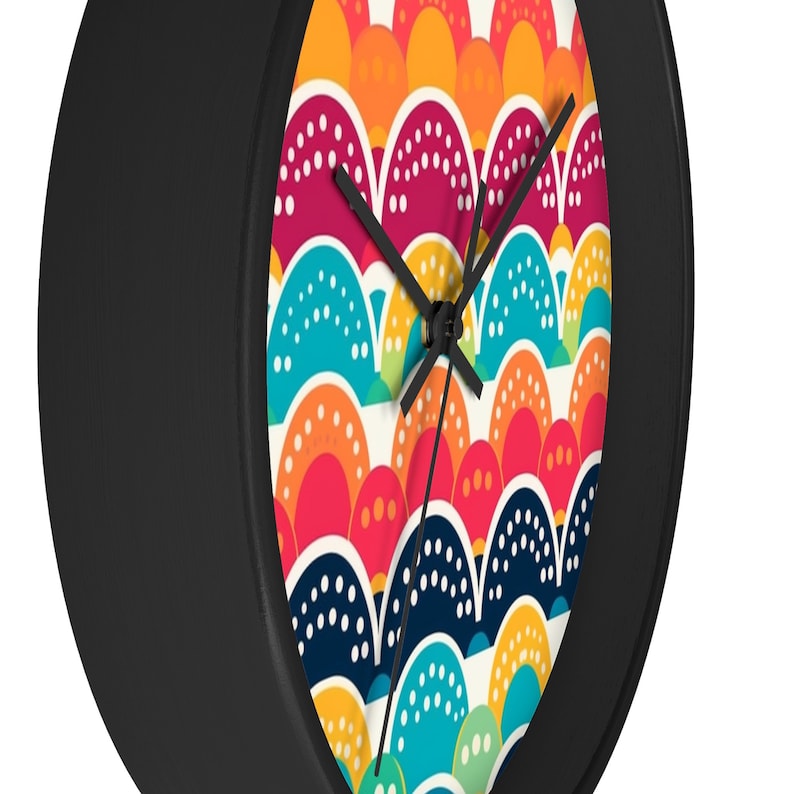 Boho Pattern Wall Clock, Boho Wall Clock, Boho Pattern, Bohemian Wall ...