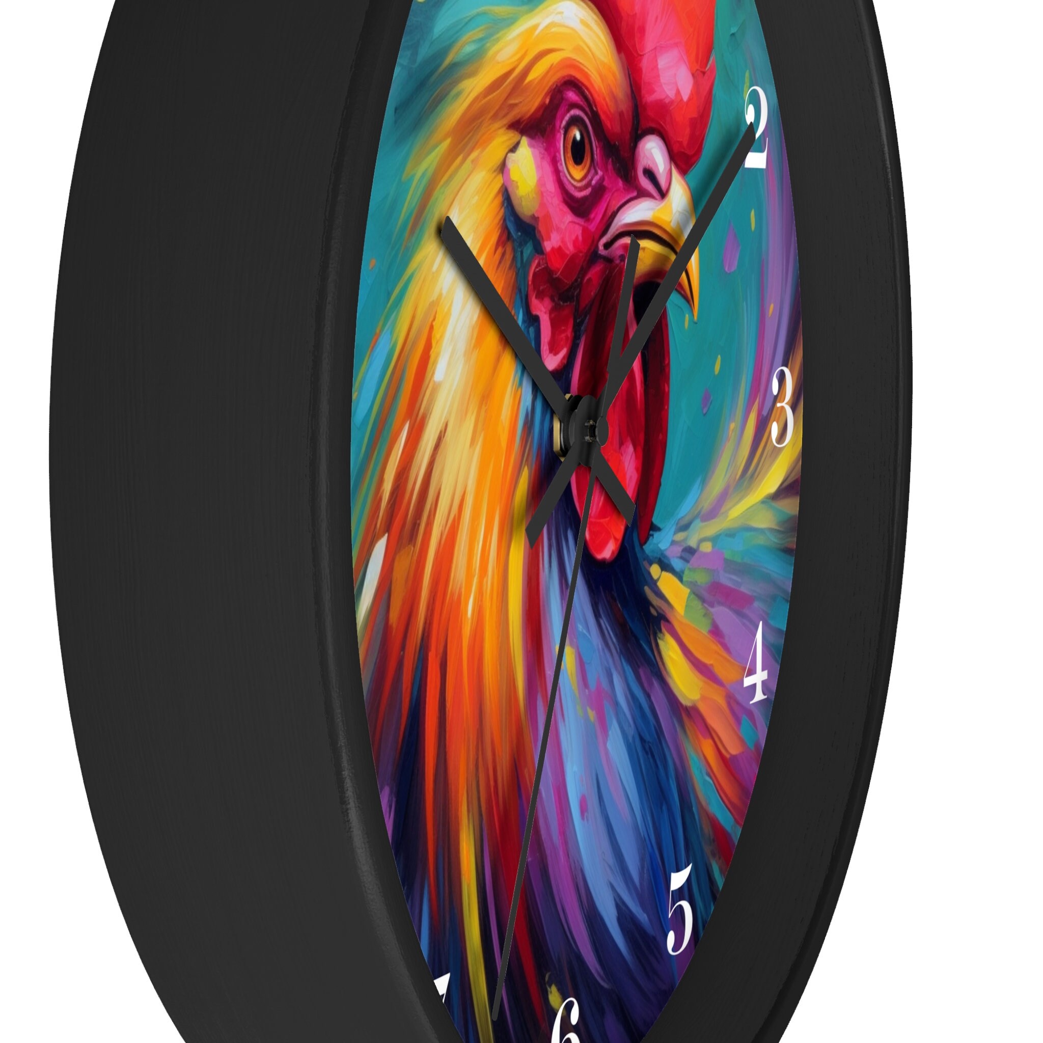 Rooster Wall Clock, Unique Wall Clock, Office Wall Clock, Quiet Wall ...