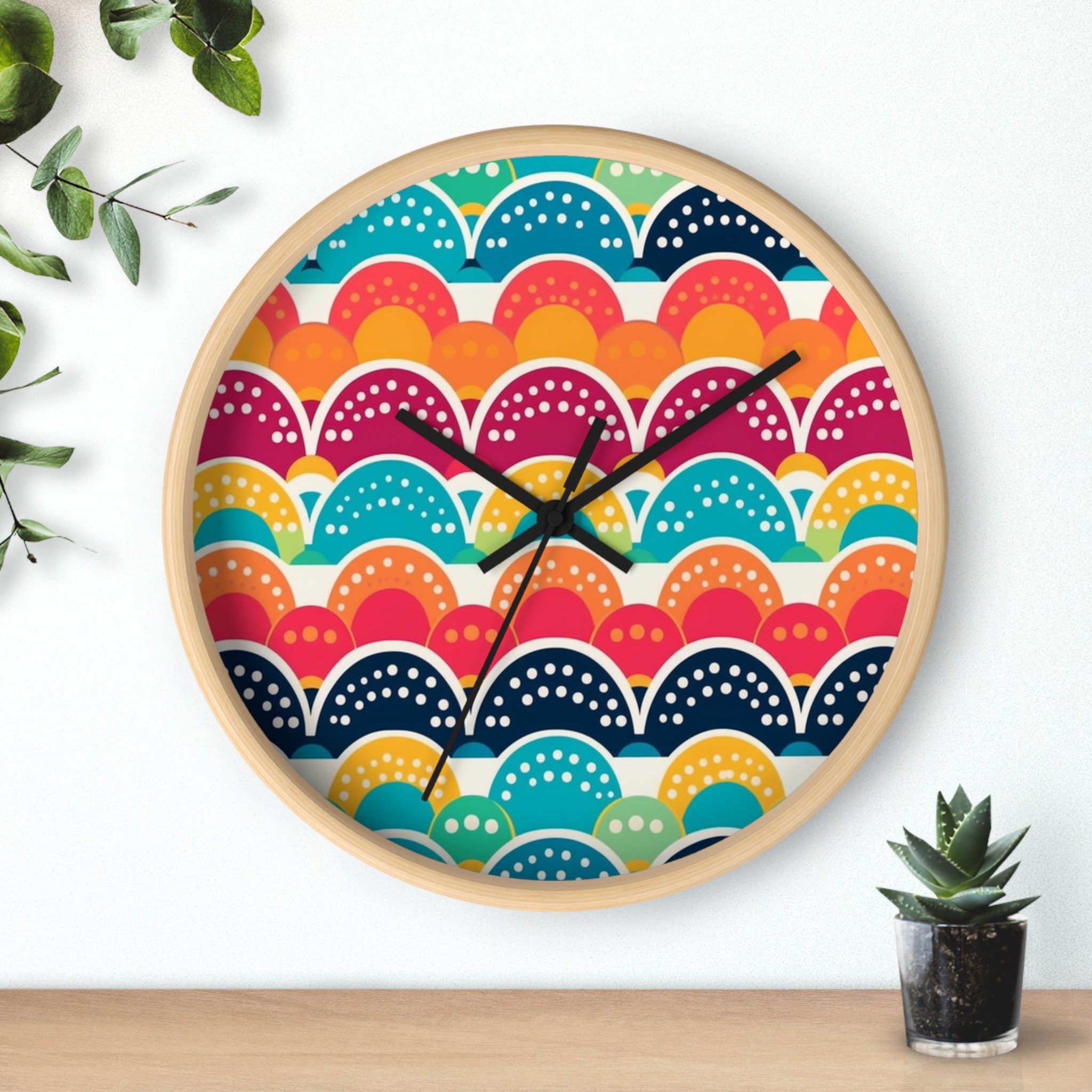 Boho Pattern Wall Clock, Boho Wall Clock, Boho Pattern, Bohemian Wall Clock, Bohemian Clock ...