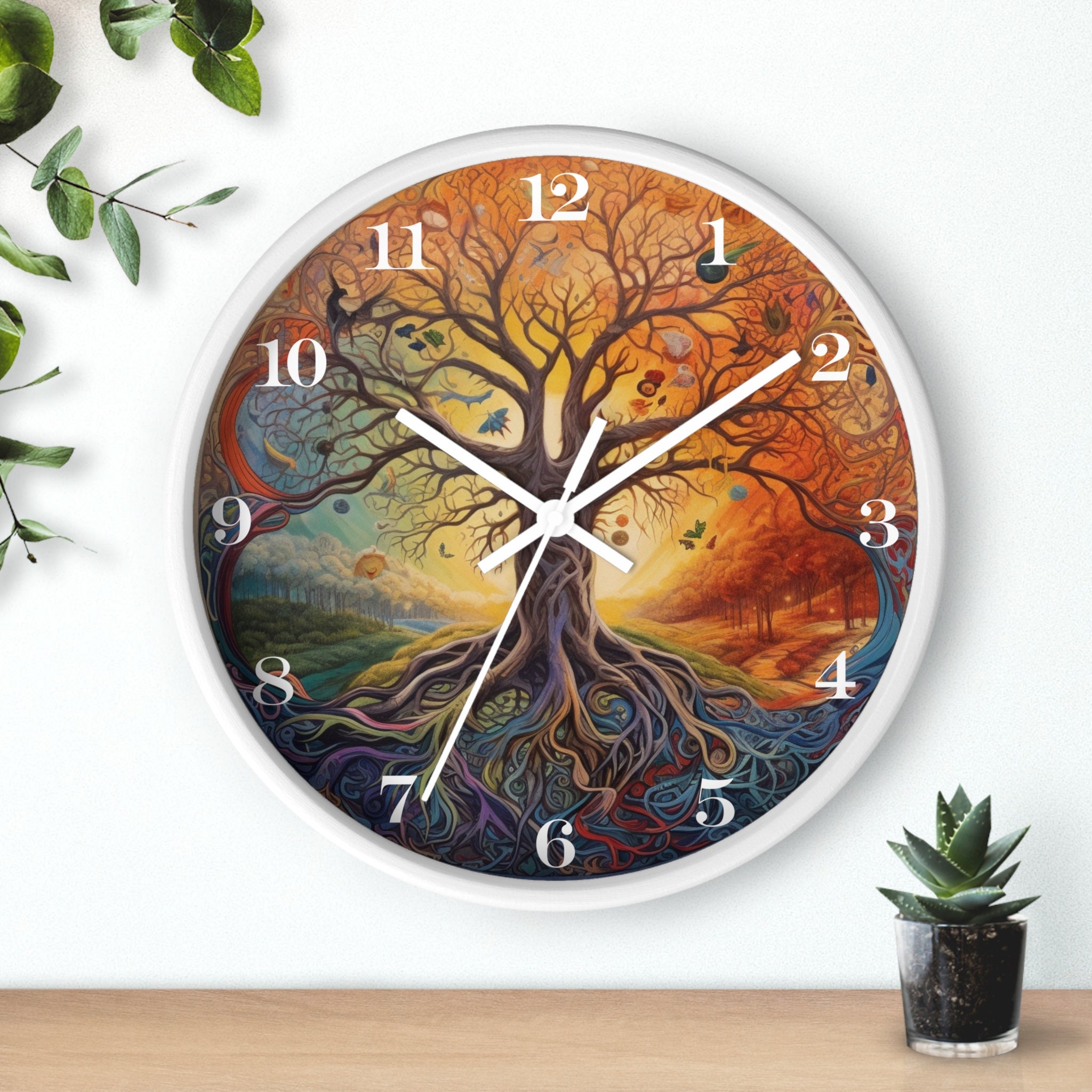 Tree of Life Wall Clock, Unique Wall Clock, Nature Wall Clock, Quiet ...