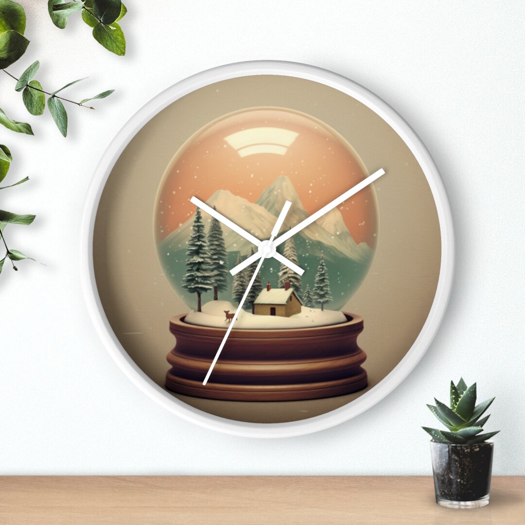 Snow Globe Wall Clock, 10-inch Clock, Christmas Snow, Christmas Décor ...