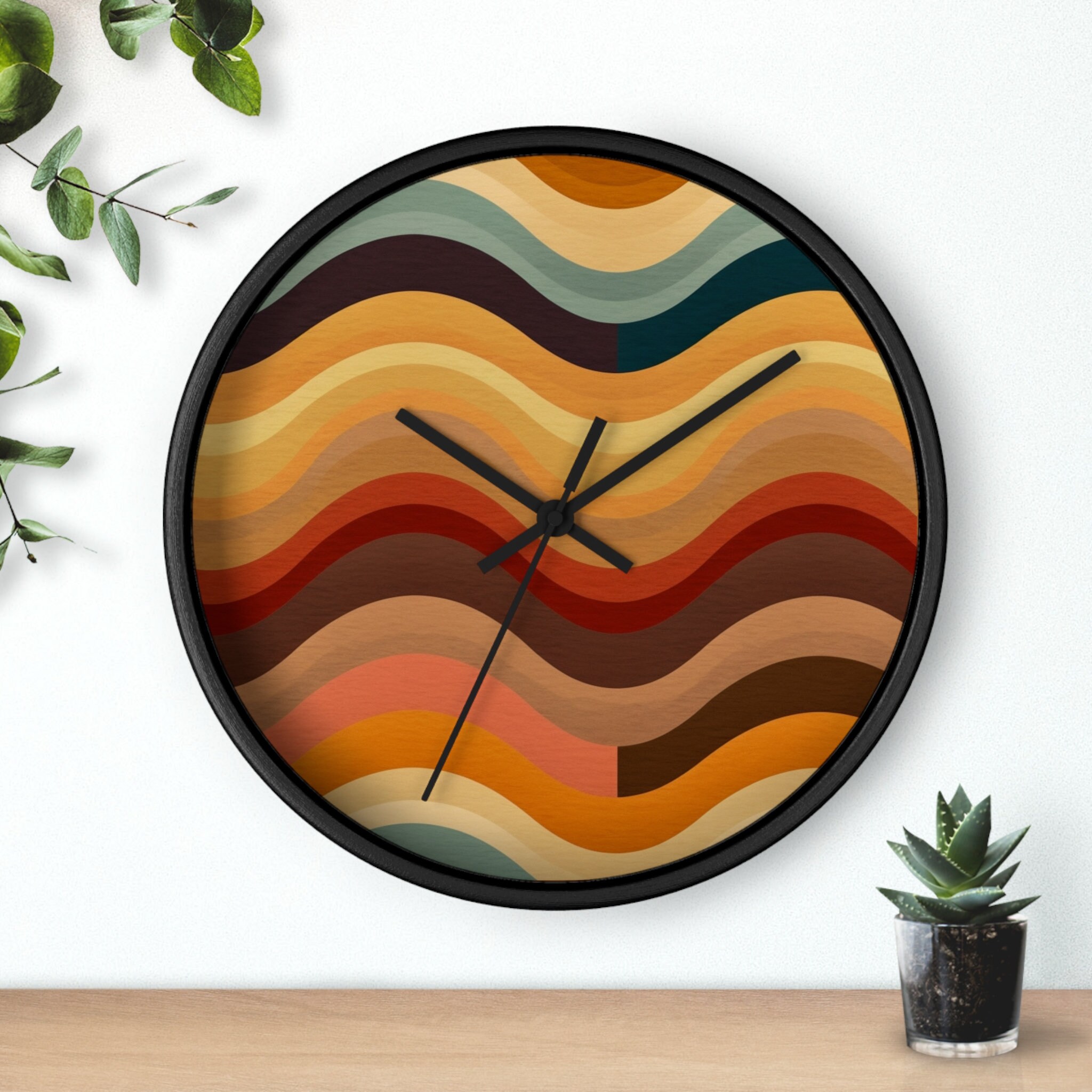 Boho Pattern Wall Clock, Boho Wall Clock, Boho Pattern, Bohemian Wall ...