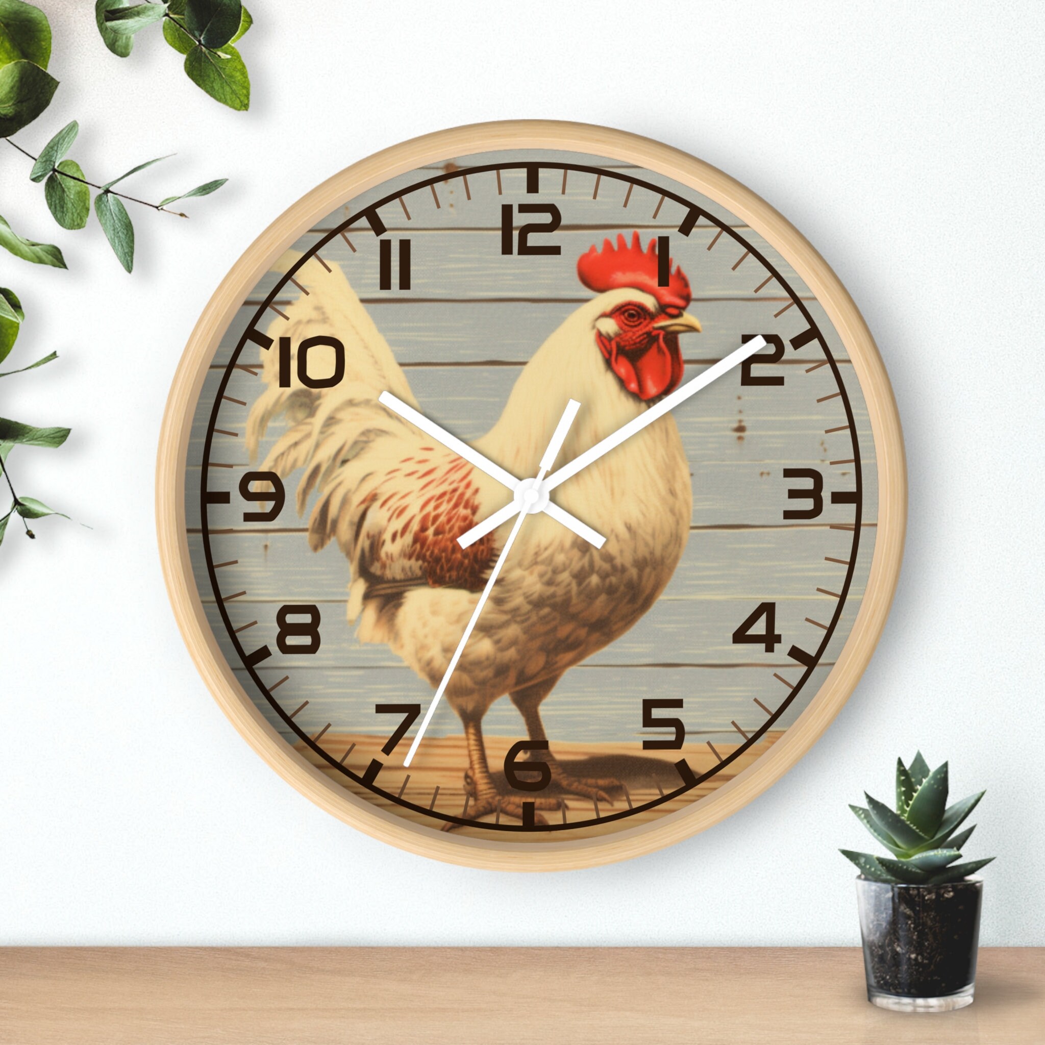 Chicken Wall Clock, 10-inch Clock, Kitchen Clock, Kitchen Chicken Clock ...