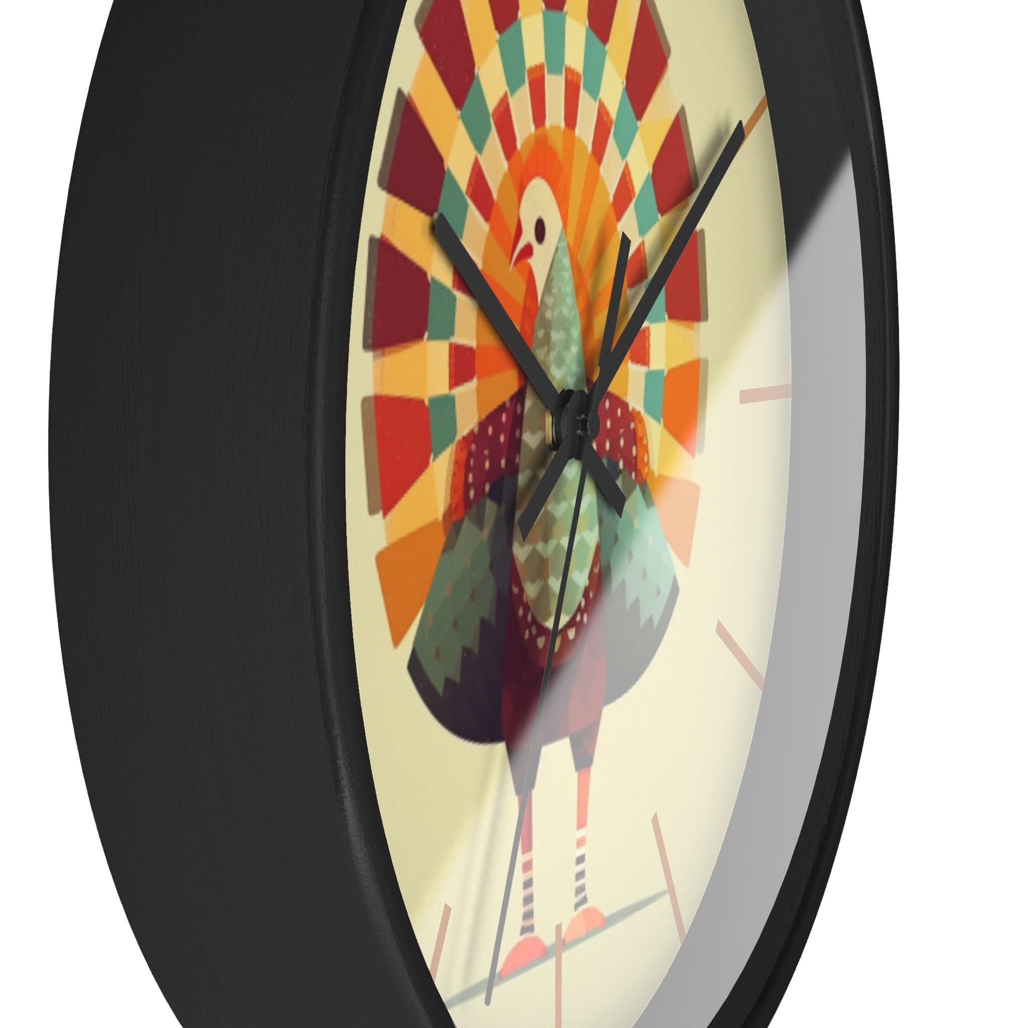 Thanksgiving Turkey Wall Clock, 10-inch Clock, Thanksgiving Turkey ...
