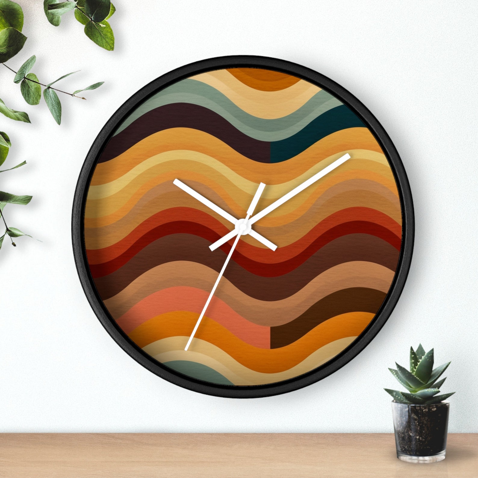Boho Pattern Wall Clock, Boho Wall Clock, Boho Pattern, Bohemian Wall ...