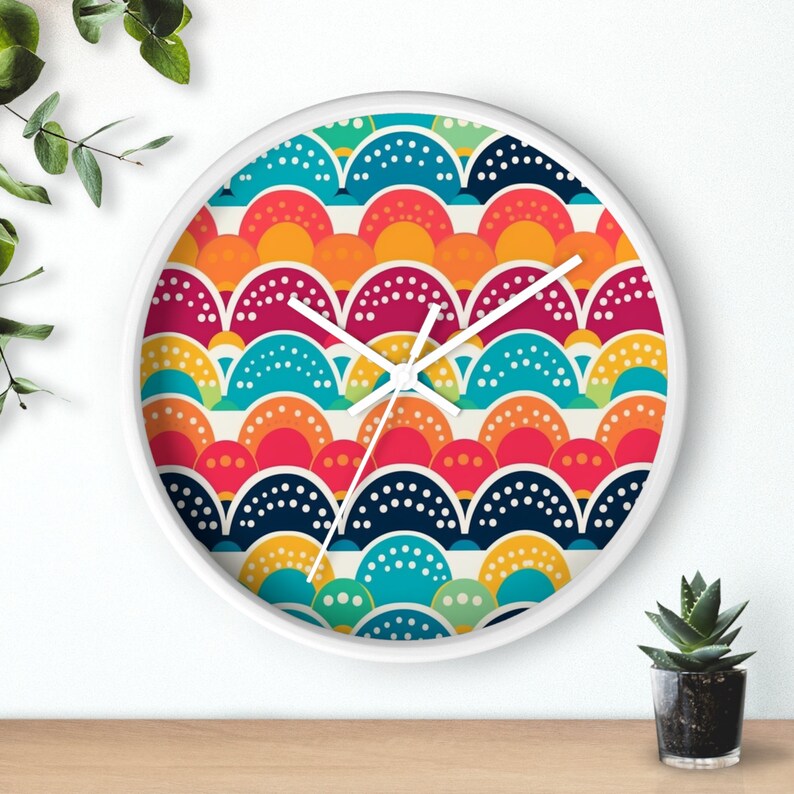 Boho Pattern Wall Clock, Boho Wall Clock, Boho Pattern, Bohemian Wall ...