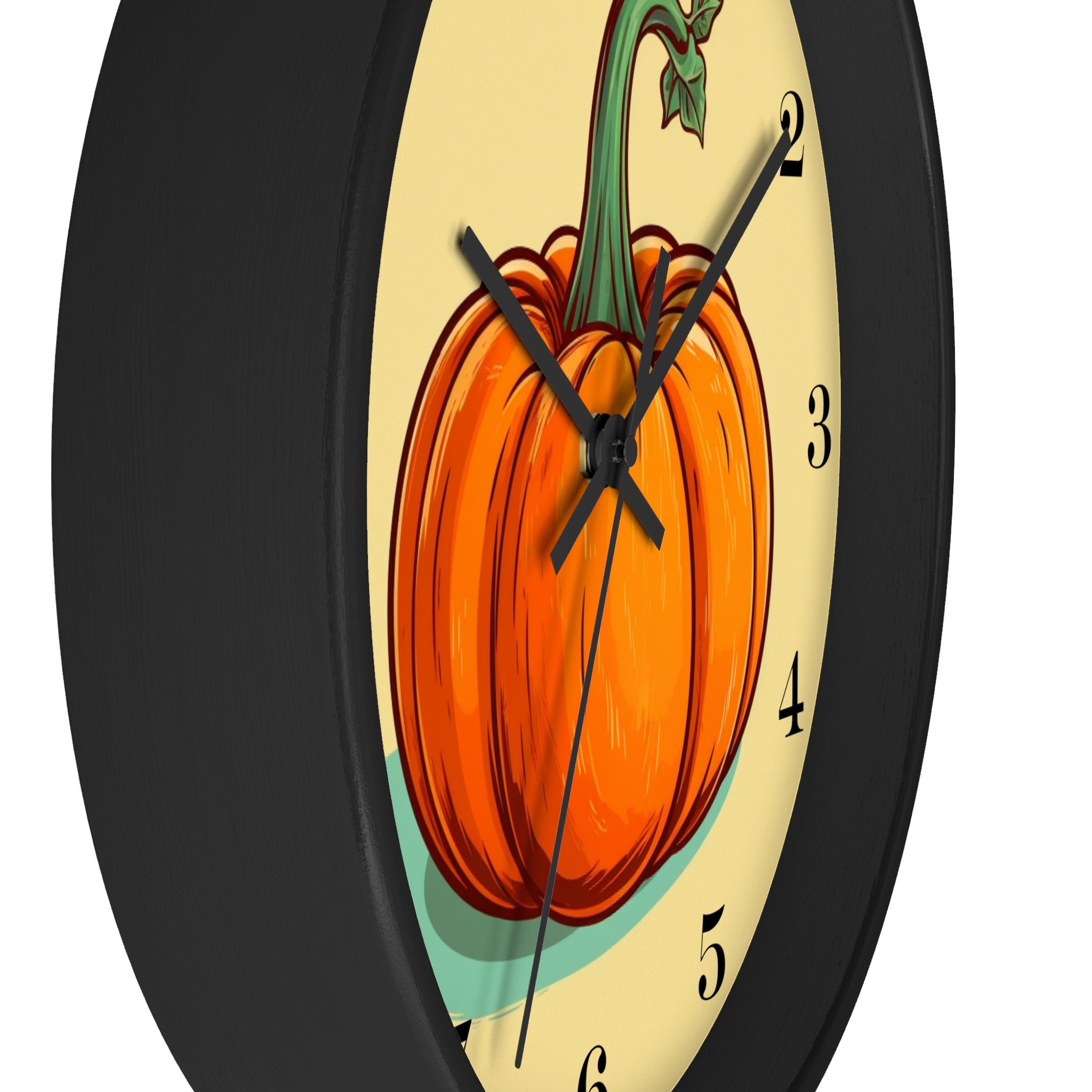 Pumpkin Wall Clock, 10-inch Clock, Thanksgiving Clock, Fall Clock ...
