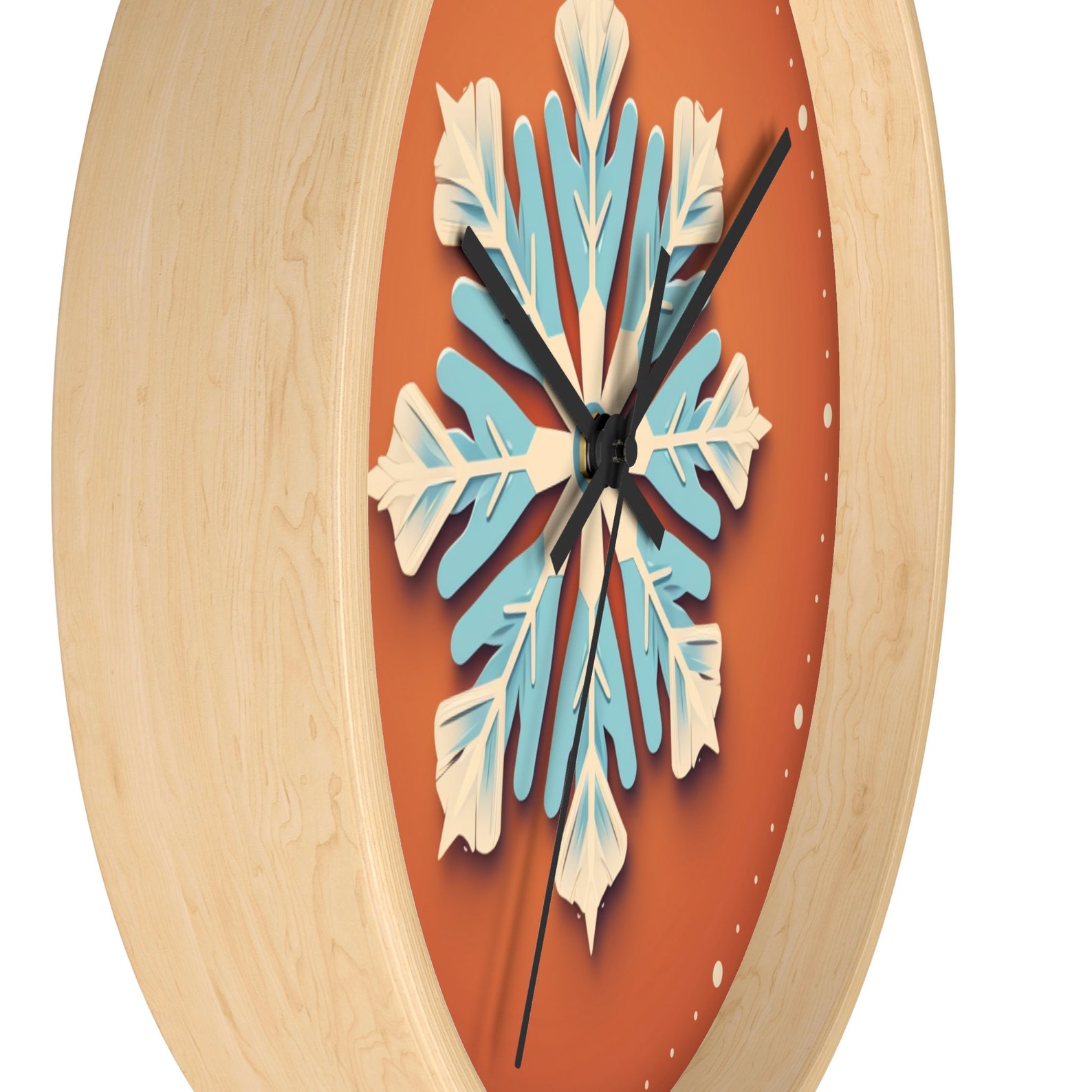 Snowflake Wall Clock, Christmas Snow, Snowflake Wall Décor, Snowflake ...
