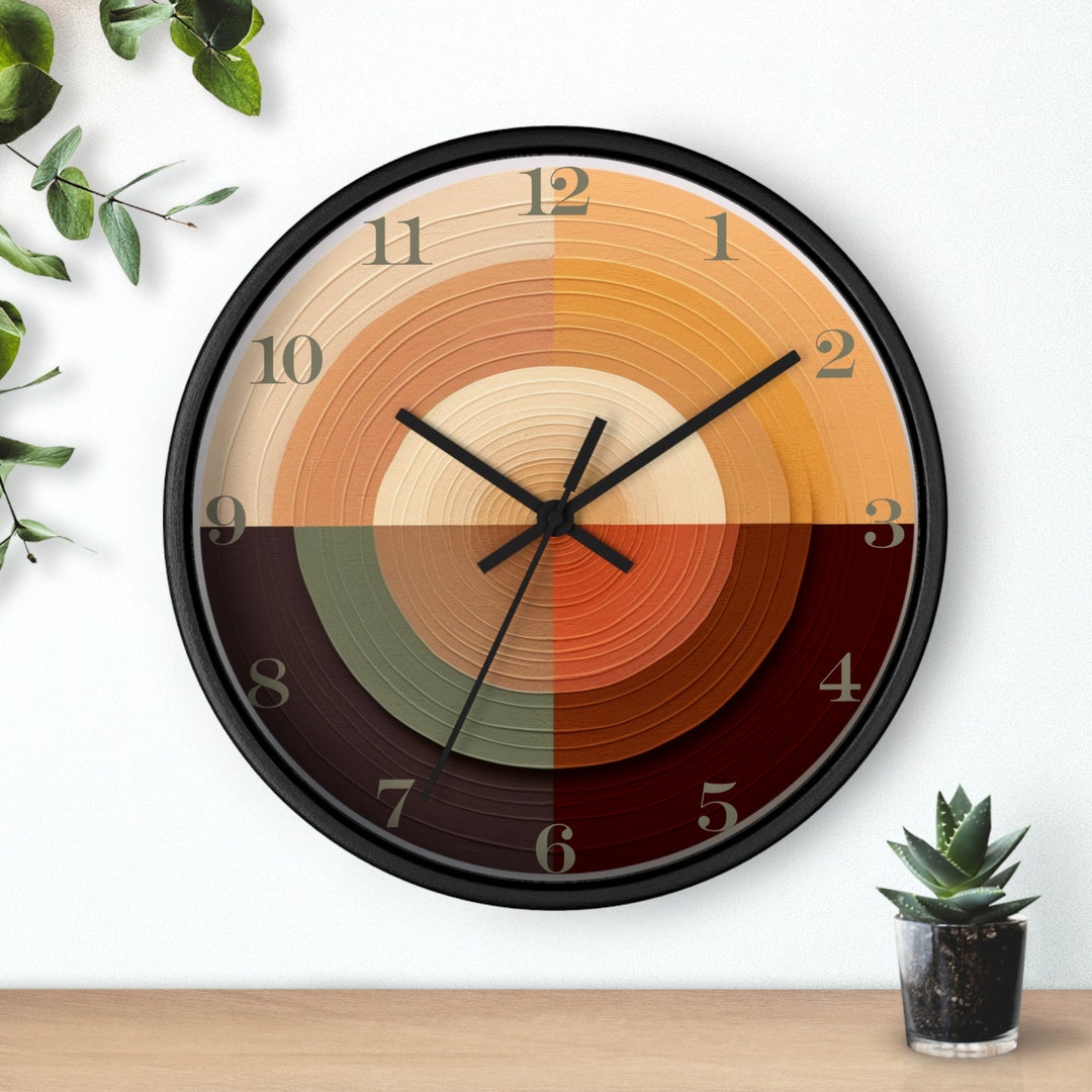 Minimalist Rainbow Wall Clock, Rainbow Clock, Maximalist Clock, Quiet ...