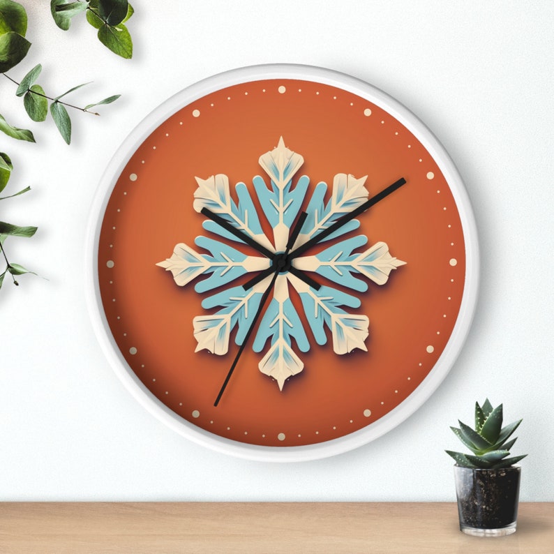 Snowflake Wall Clock, Christmas Snow, Snowflake Wall Décor, Snowflake ...