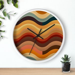 Boho Pattern Wall Clock, Boho Wall Clock, Boho Pattern, Bohemian Wall ...