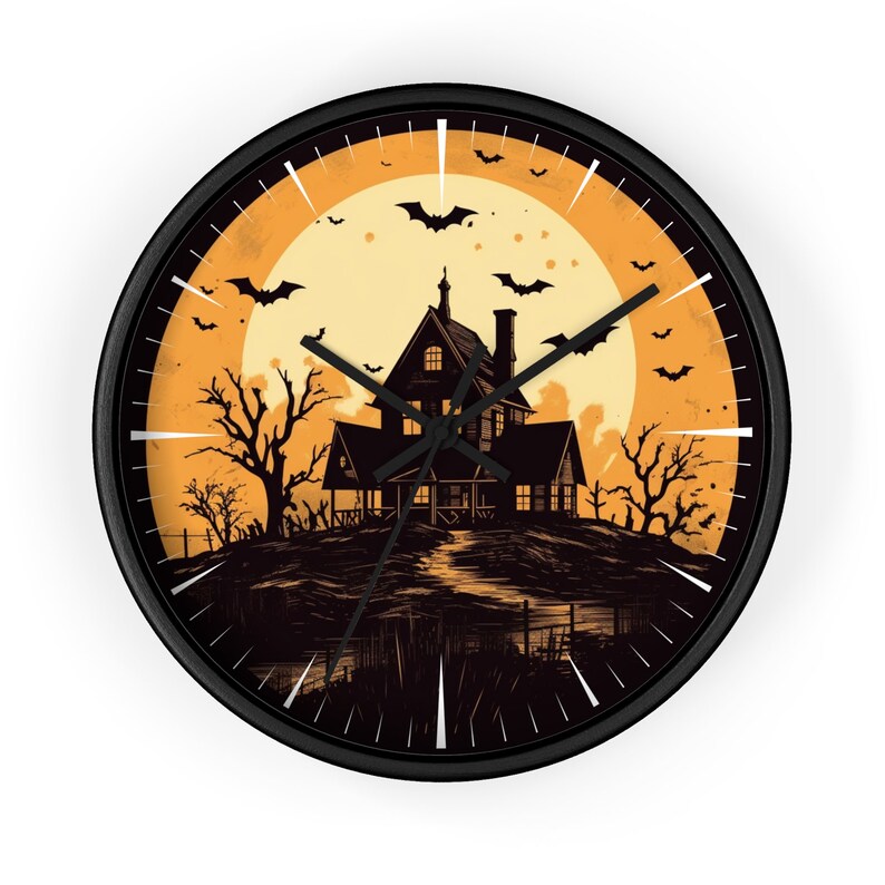 Haunted House Wall Clock, Haunted House Clock, Haunted House Décor ...