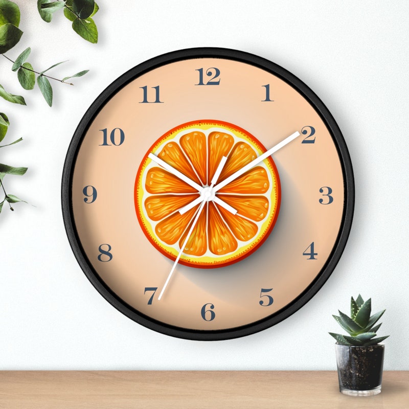 Orange Clock - Etsy
