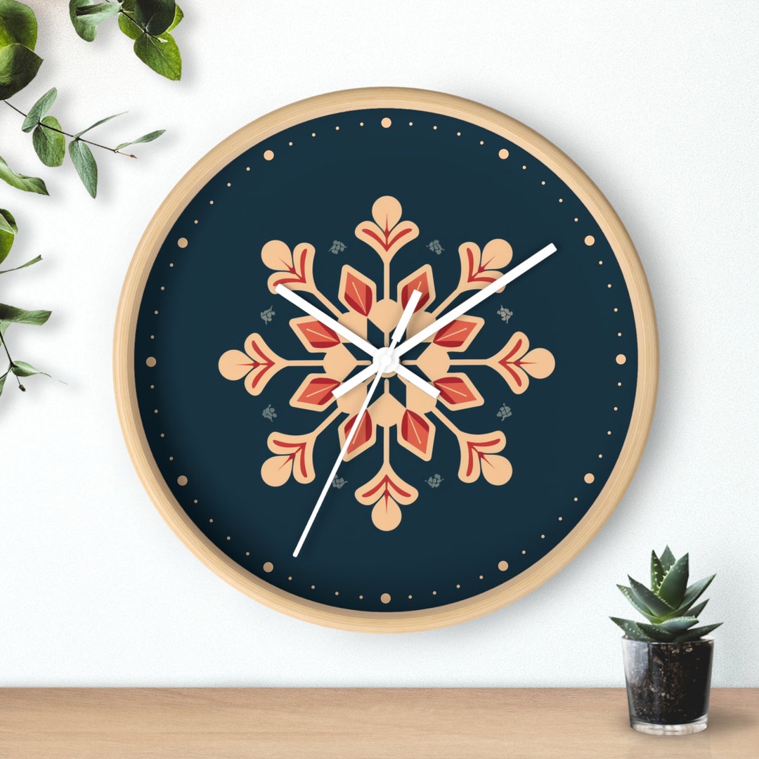 Snowflake Wall Clock, Christmas Snow, Snowflake Wall Decor, Snowflake ...