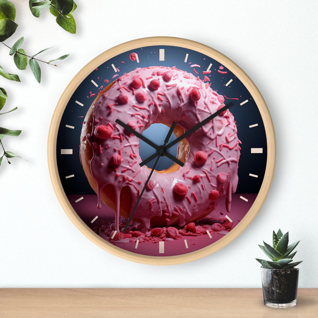 Donut Wall Clock, Doughnut Clock, Donut Décor, Restaurant Décor, Coffee ...