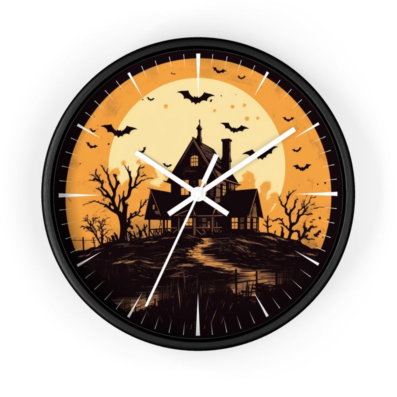 Haunted House Wall Clock, Haunted House Clock, Haunted House Décor ...