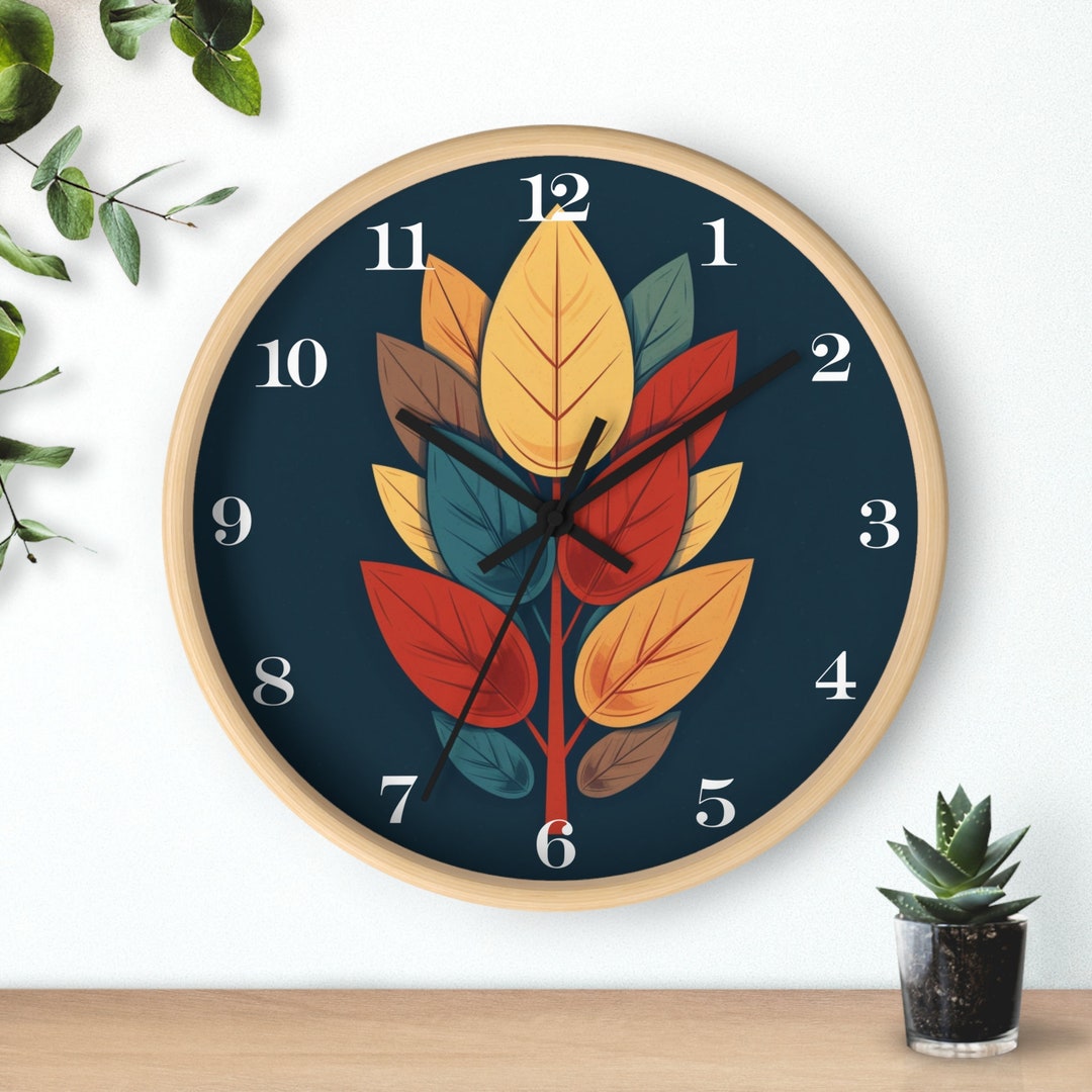 Thanksgiving Wall Clock, Thanksgiving Leaves, Fall Leaves, Thanksgiving ...