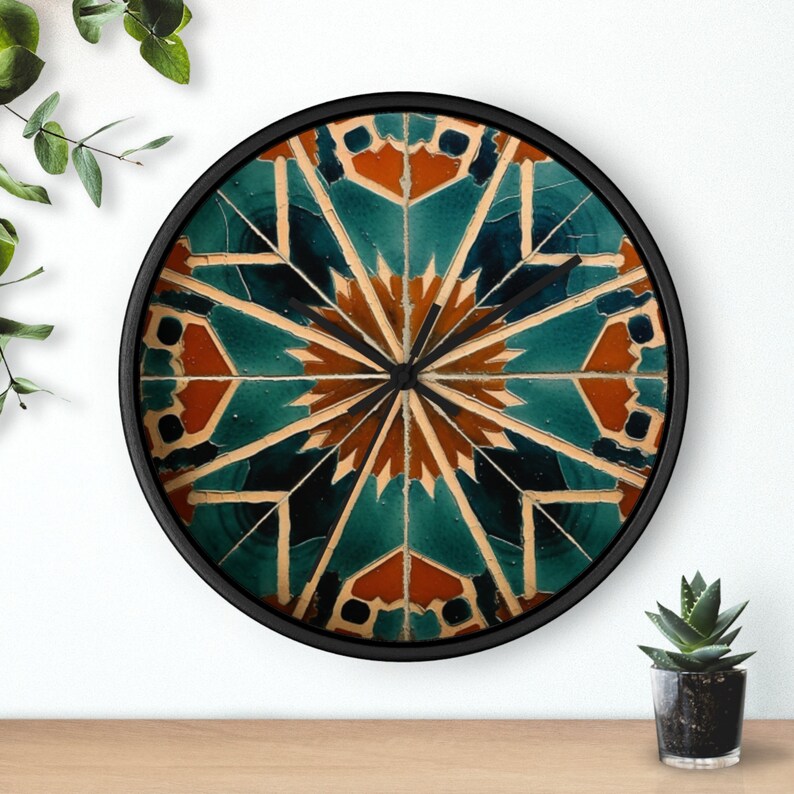 Zellige Tile Wall Clock, 10-inch Clock, Moroccan Zellige Tile, Moroccan ...