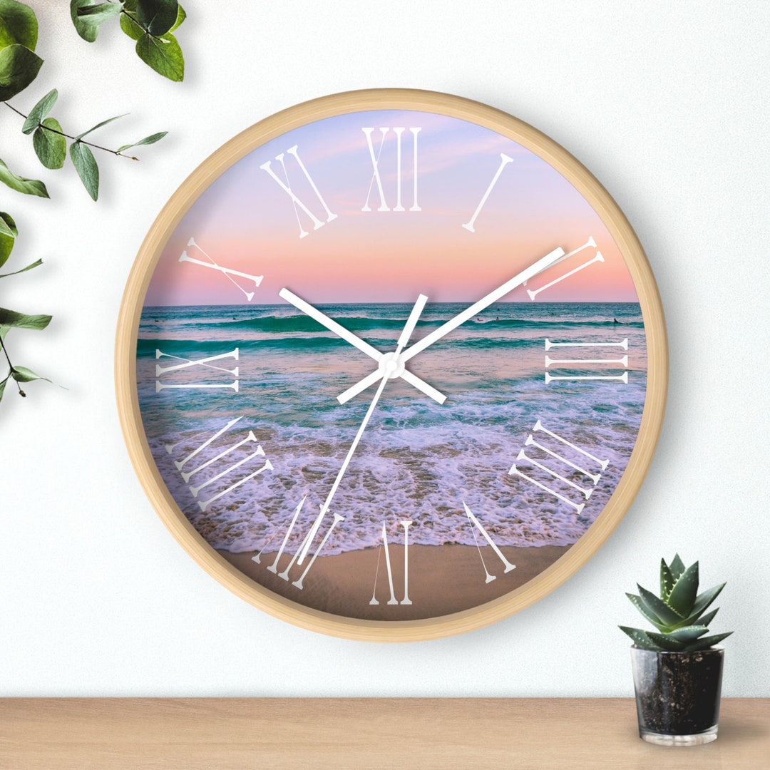 Beach Sunset Wall Clock, 10-inch Wall Clock, Unique Wall Clock, Office ...