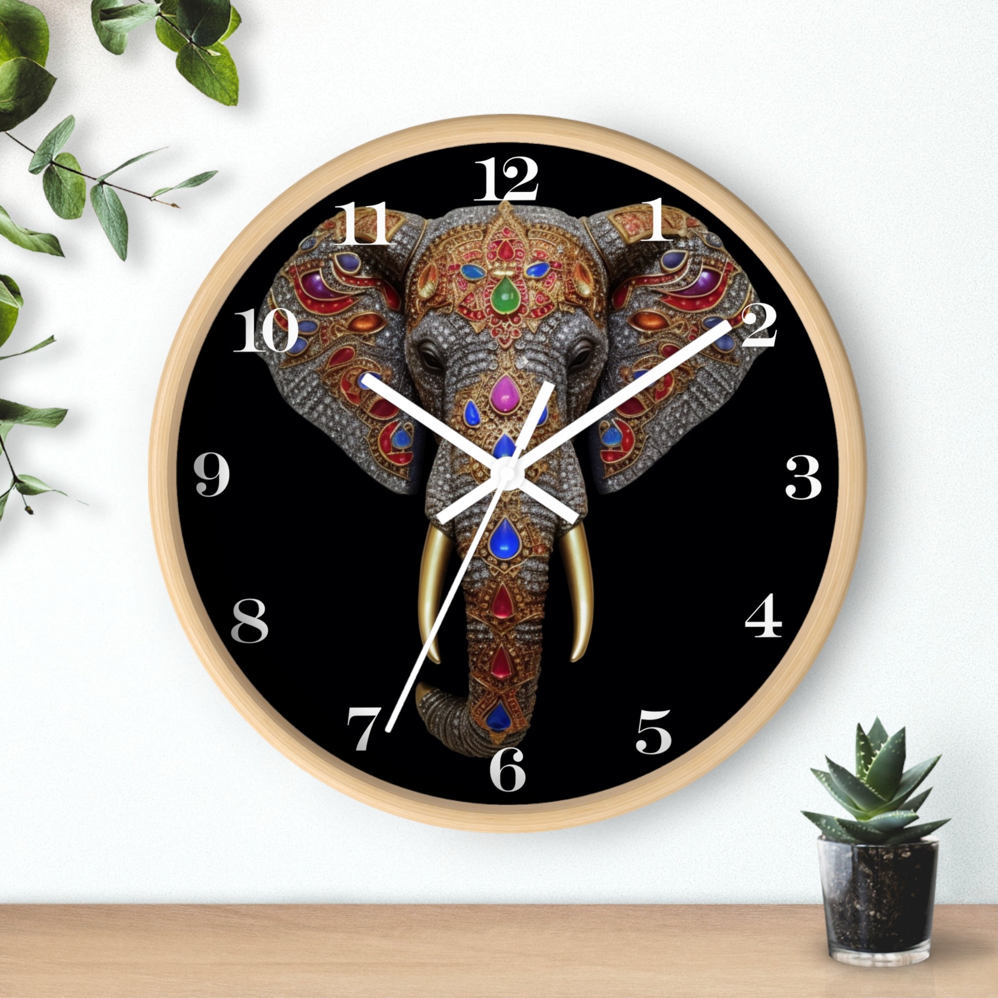 Elephant Wall Clock, Elephant Clock, Animal Lover, Elephant Décor ...
