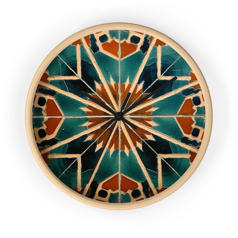 Zellige Tile Wall Clock, 10-inch Clock, Moroccan Zellige Tile, Moroccan ...