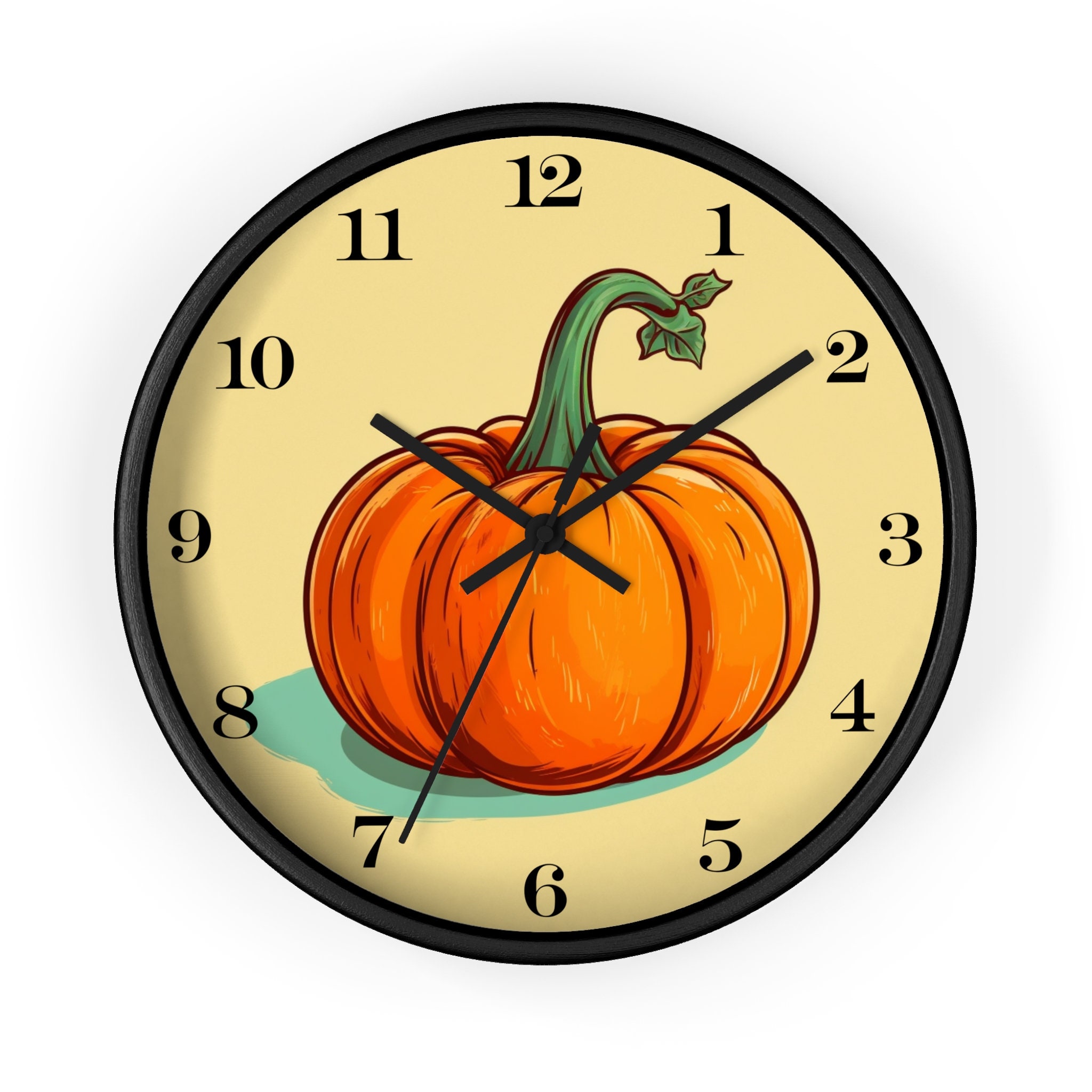 Pumpkin Wall Clock, 10-inch Clock, Thanksgiving Clock, Fall Clock ...