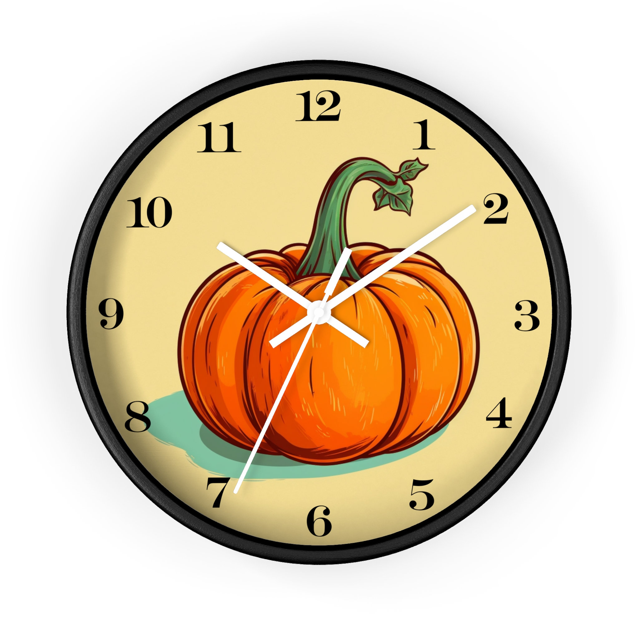 Pumpkin Wall Clock, 10-inch Clock, Thanksgiving Clock, Fall Clock ...