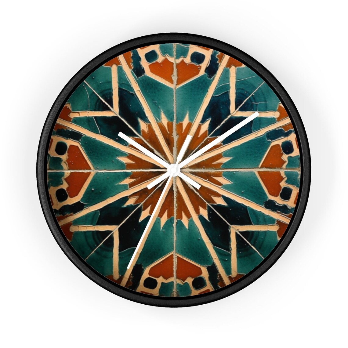 Zellige Tile Wall Clock, 10-inch Clock, Moroccan Zellige Tile, Moroccan ...
