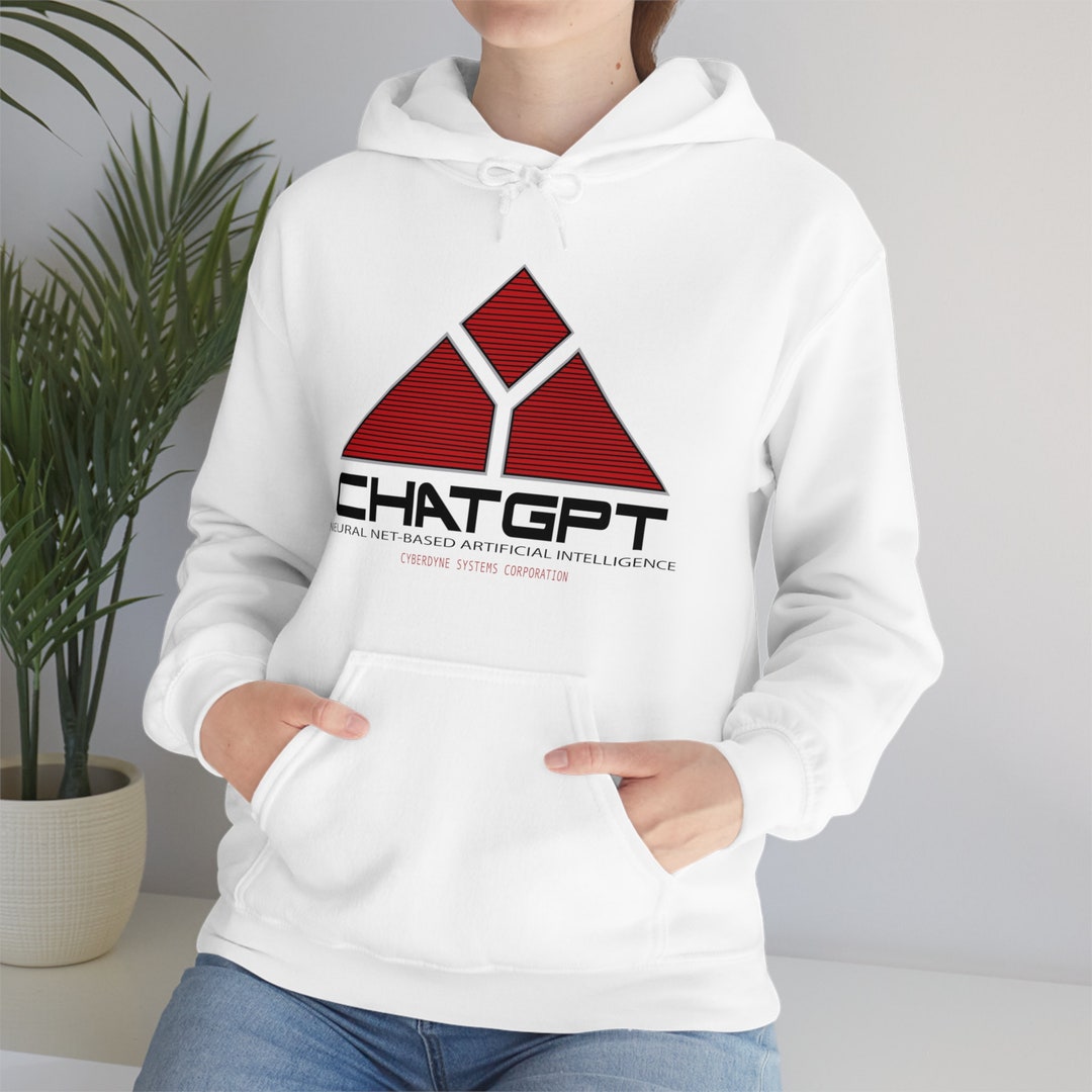 Chatgpt Skynet White Unisex Hooded Sweatshirt Chat GPT AI - Etsy
