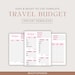 Printable Travel Budget Planner A5, US Letter – Expense Tracker ...