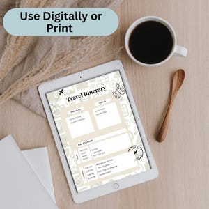 Travel Itinerary Template Printable & Digital Journal for Trip Planning ...