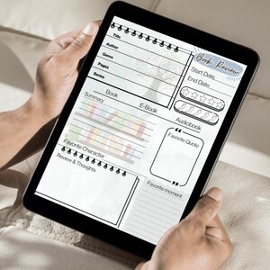 Book Review Template Printable | Digital Reading Tracker PDF | Editable ...