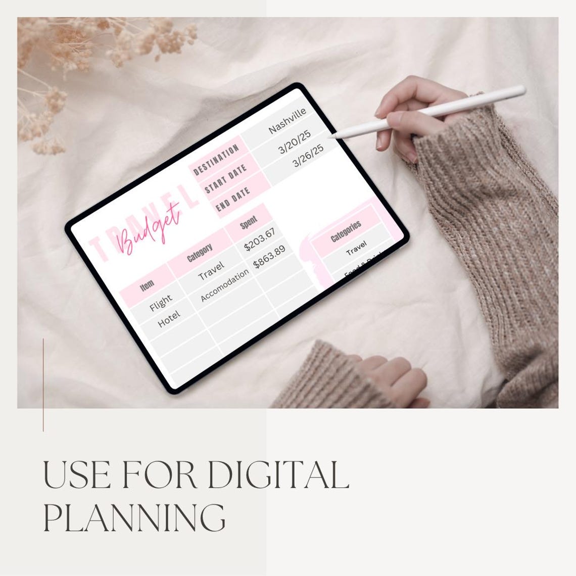 Printable Travel Budget Planner A5, US Letter – Expense Tracker ...