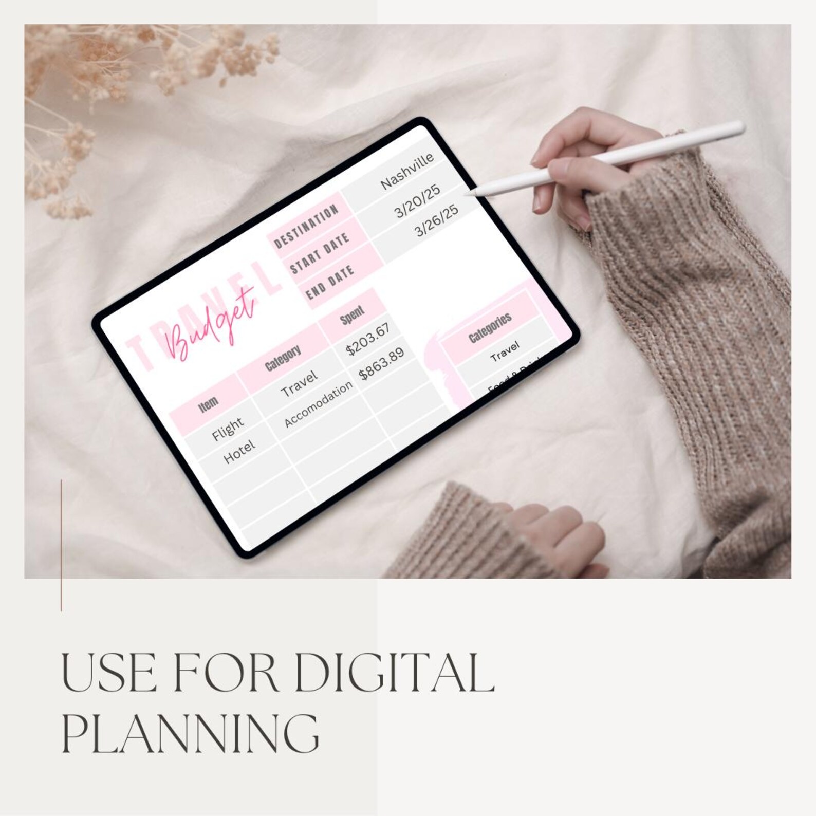Printable Travel Budget Planner A5, US Letter – Expense Tracker ...