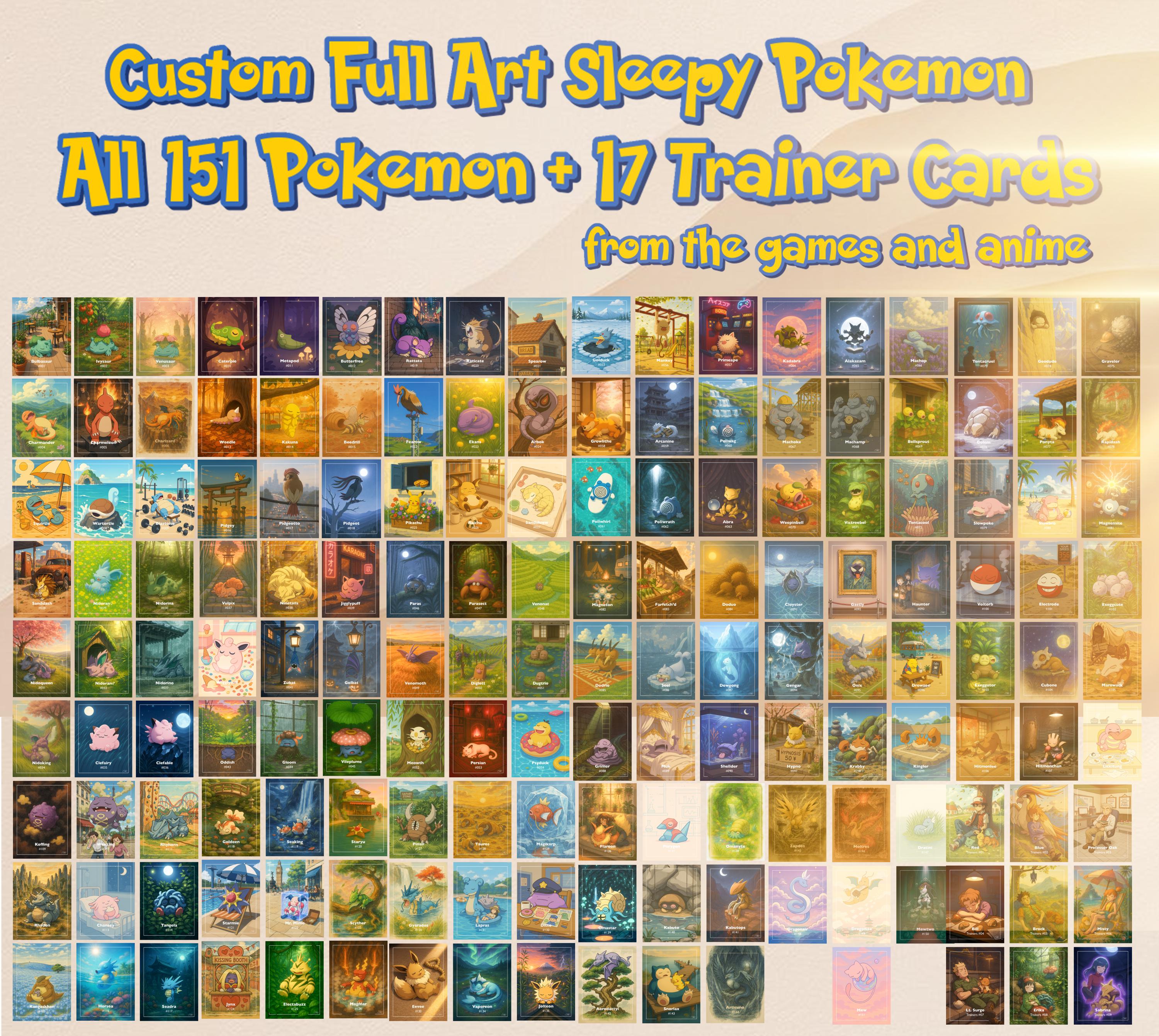 Gen 1 Full Art Pokemon Pokedex Binder Inserts Printable Template ...