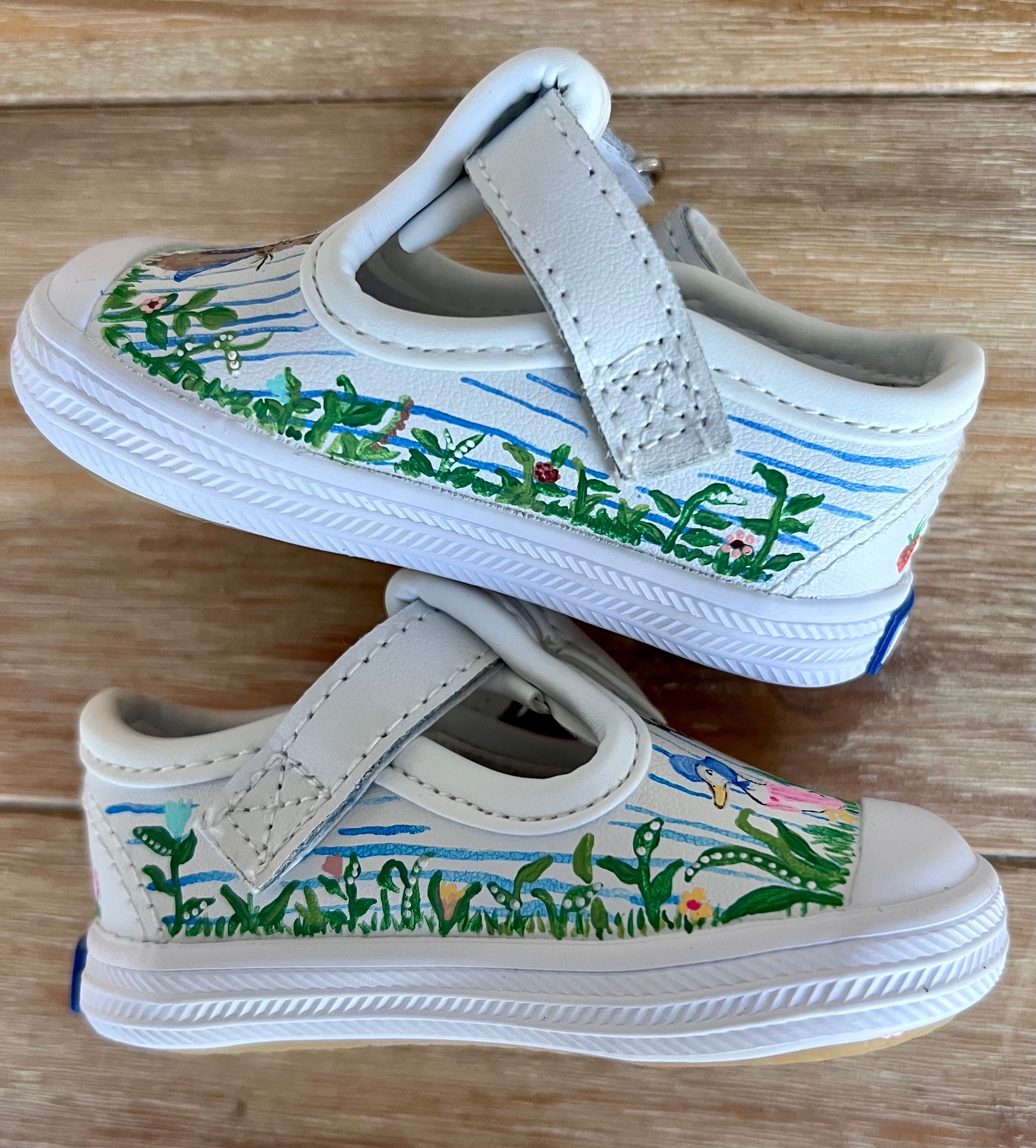 Peter Rabbit & Friends Themed Custom Painted Toddler Keds Size 1 M - Etsy